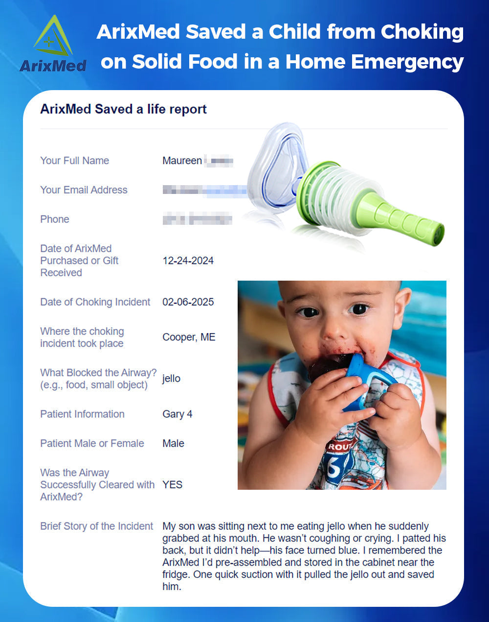 #103 10-Month-Old Child Rescued from Choking with ArixMed Device – ARIX ...